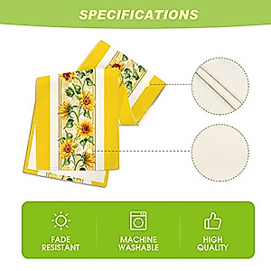 Artoid Mode Yellow Sunflower Summer Table Runner, Seasonal Spring Kitchen Dining Table Decoration for Home Party Decor 13x72 Inch