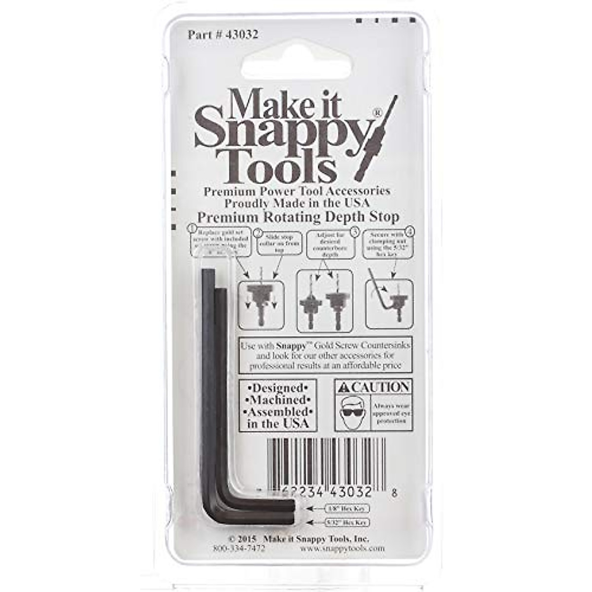 Snappy Tools Adjustable Low Friction Non-Marring Rotating Countersink Ball Bearing Depth Stop Collar. Proudly Made in The USA.