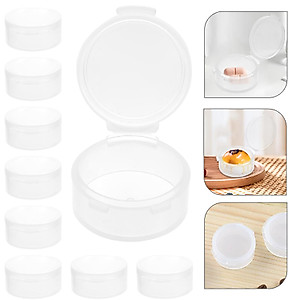 PLAFOPE 10pcs Pp Round Earplug Storage Containers Plastic with Cover Storage Box for Small Accessories