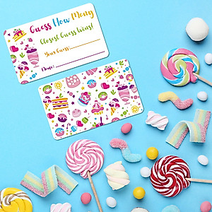 INKNOTE 240 Pcs Candy guessing game cards Guess how many cards Guess how many in the jar for Bridal Baby Shower Party Collection Birthday Party Gender Reveal Games Activities and Decorations3.54x2inch