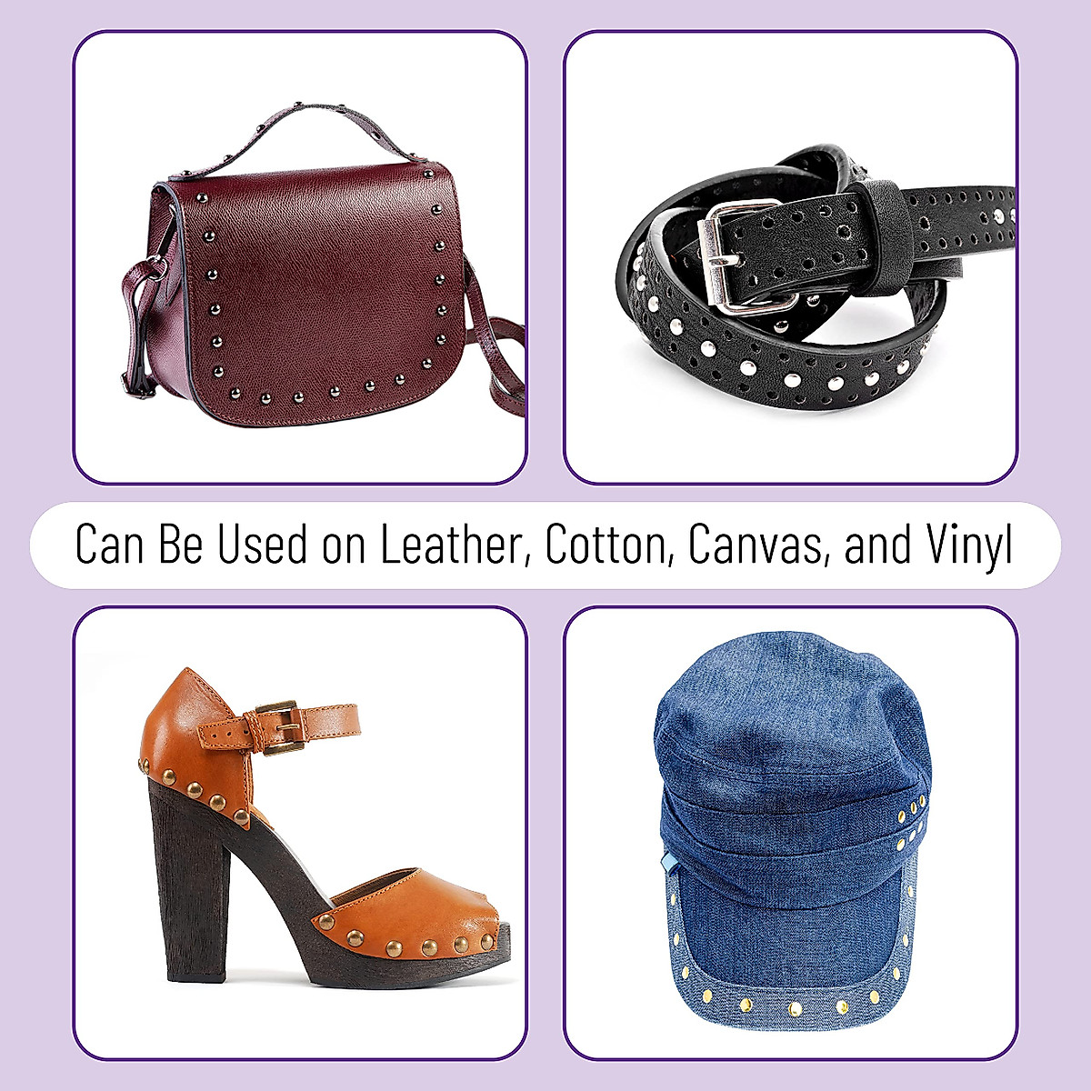 Get UNCO Leather Rivets Kit - 240pcs, 4 Colors, Tools