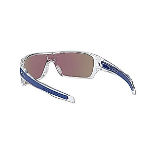 Oakley Men's OO9307 Turbine Rotor Rectangular Sunglasses, Polished Clear/Sapphire Iridium, 32 mm