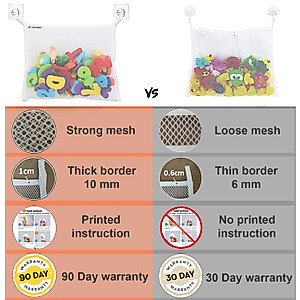 Bathtub Net or Hammock, Mesh Bath Toy Storage, Bath Toy Holders for The Tub, Baby Bath Toy Organizer for Tub Toy Holder, Bath Toy Net Bag Corner, Bath Tub Toys Caddy Basket Bin, Shower Toy Holder