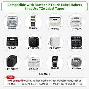 Labelife Compatible Label Tape Replacement for Brother TZe-335 TZe TZ Tape White on Black 12mm 0.47 Inch Laminated Ptouch Label Tape TZe335 for Brother P Touch PTD210 PTH110 PTD600 Label Maker, 4-Pack