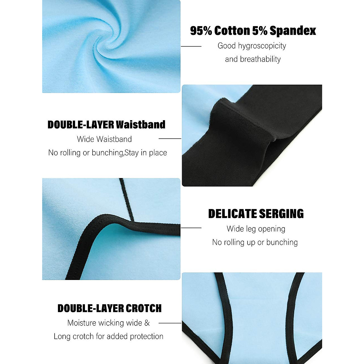 POKARLA Womens Cotton Underwear High Waist Full Coverage Briefs Soft Breathable Postpartum Panties Stretch Underpants Regular & Plus Size