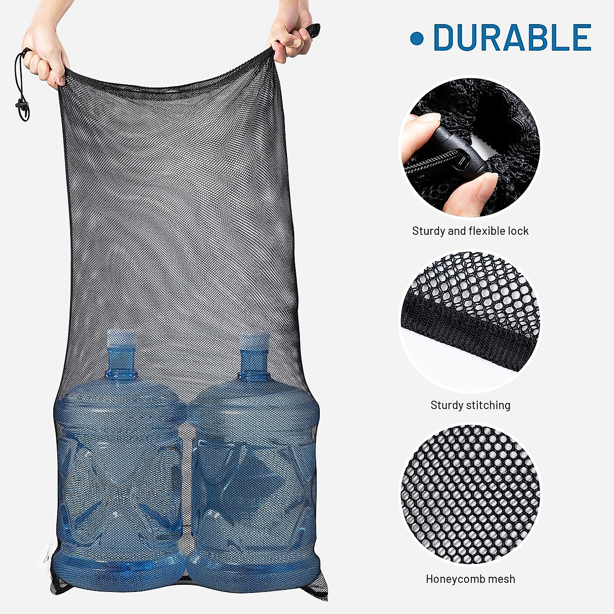 DoGeek Heavy Duty Mesh Ball Net Bag(10-12Balls),Basketball and Soccer Mesh Net Bag,Mesh Equipment Bags for Sports,Extra Large Mesh Ball Bags Drawstring for Coaches,Gym Ball Net Storage Bag