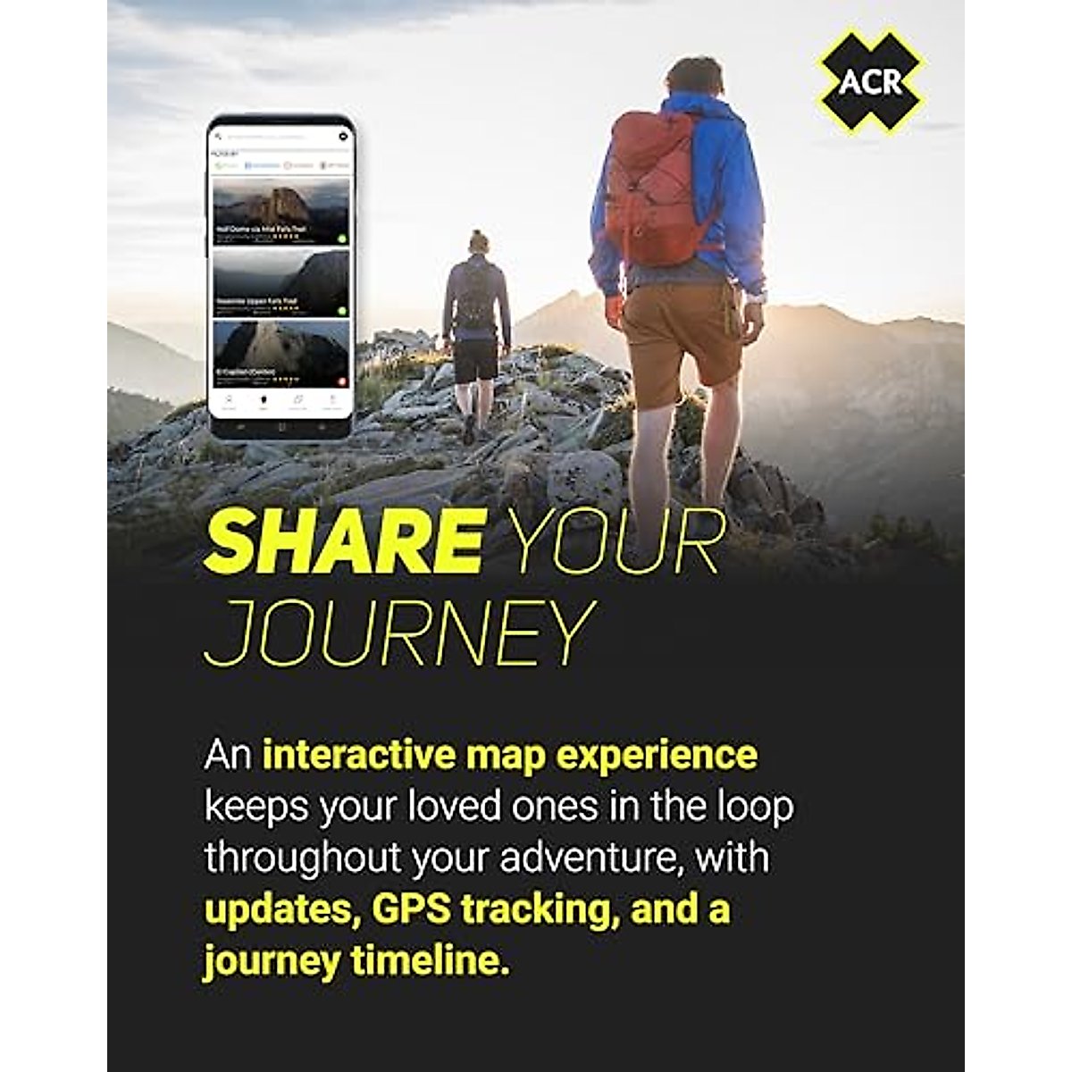 ACR Bivy Stick Satellite Communicator - Two-Way Global SMS, GPS Tracker for Hiking Safety, Off-Grid Communication, SOS Emergency Beacon, Satellite Messenger & Location Sharing - iOS/Android App