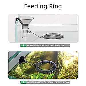 UPETTOOLS Shrimp Feeding Dish Set, Aquarium Fish Feeder Tube Kit with Feeding Ring,Cleaning Brush for Fish Tank