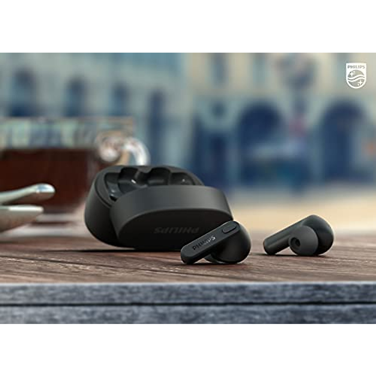 PHILIPS T2206 True Wireless Headphones with IPX4 Water Resistance and Super-Small Charging case