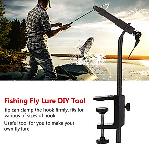 Serlium Fishing Vise, Fly Tying Vise Iron Rotation Fly Lure Tackle DIY Tool with Adjustable Clamp Tackle Fishing Accessory