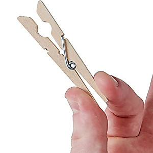 Sorillo Brands-Wooden Clothes Pins, Natural Wood, 50 Pack, 2.9 Inch, Rust Resistant Clothes Pins Wooden, Clothes Pins for Classroom, Clothes Pins for Crafts, Large Clothes Pins Wood