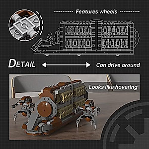 32-Piece Battle Soldiers Army Clanker Platoon Attack Craft Building Kit, with 2 Droidekas Action Figures Building Blocks Set, Toys Gifts for Boys Kids Ages 6-12 Year Old (537 Pieces)