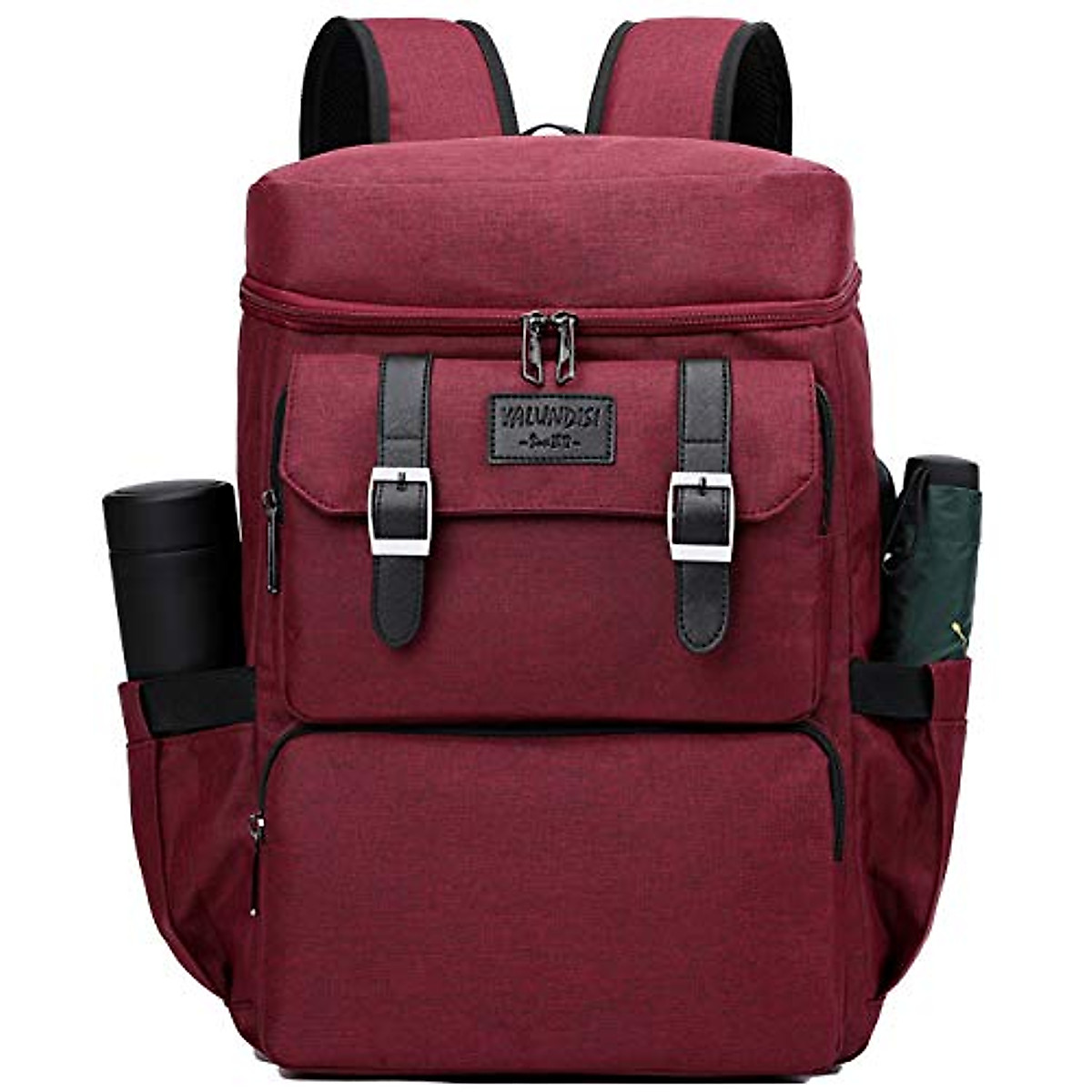 YALUNDISI Vintage Backpack for Men Women Laptop Backpack Bookbags College Backpack Red 16 inch