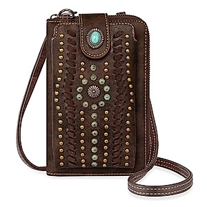 Montana West Crossbody Cell Phone Purse For Women Western Style Cellphone Wallet Bag Travel Size With Strap PHD-103CF-A