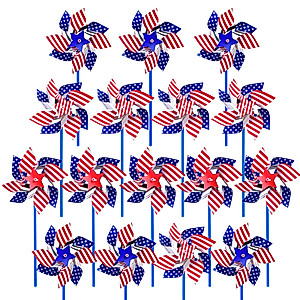 4th of July Decorations Patriotic Pinwheels,Fourth of July Decorations for Outdoor Home,Patriotic Independence Day Party Supplies Favors,Wind Spinner for Garden 16 PCS