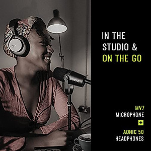 Shure MV7 USB/XLR Dynamic Microphone + AONIC 50 Wired/Wireless Noise Cancelling Headphones for Podcasting, Recording, Streaming & Gaming, Professional Quality Sound & Durability - Silver/Black