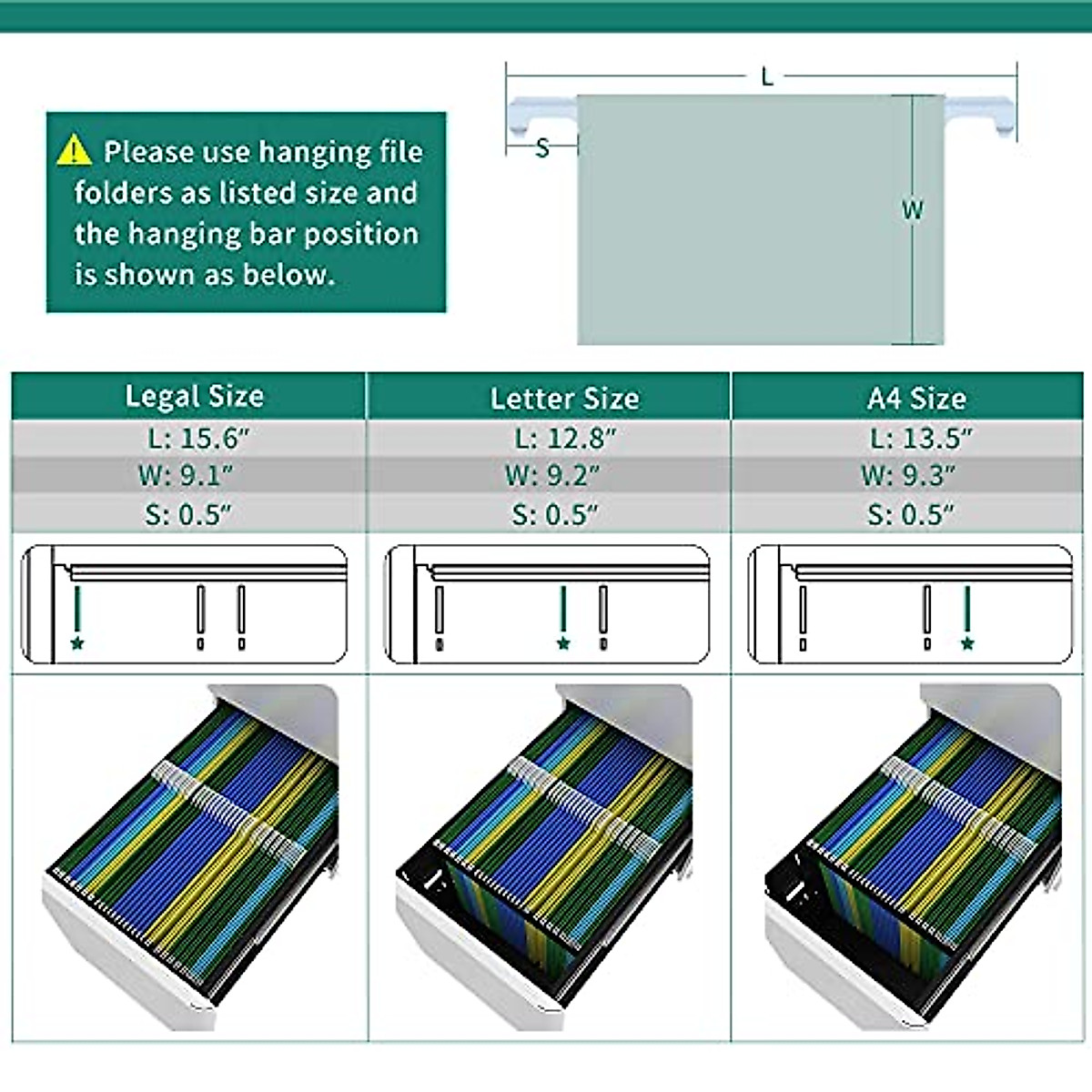YITAHOME 3-Drawer Metal Filing Cabinet Office Drawers with Keys, Compact Slim Portable File Cabinet, Pre-Built Office Storage Cabinet for A4/Letter/Legal (Gray and White)