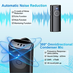 Aptkdoe Wireless Lavalier Microphone for iOS Phone/Pad, 2 Pack Lapel Clip-on Video Recording, 7H Cordless Omnidirectional Condenser Recording Mic, Plug-Play Mic Interview 2023 (M1)