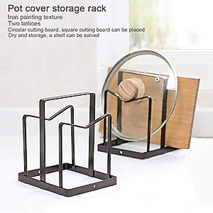 Pot Lid Rack, Organizer Pot Lid ,Organizer Cutting Board Holder ,Simple Houseware Kitchen, Bakeware Pot Lid Rack Holder Organizer(Bronze)