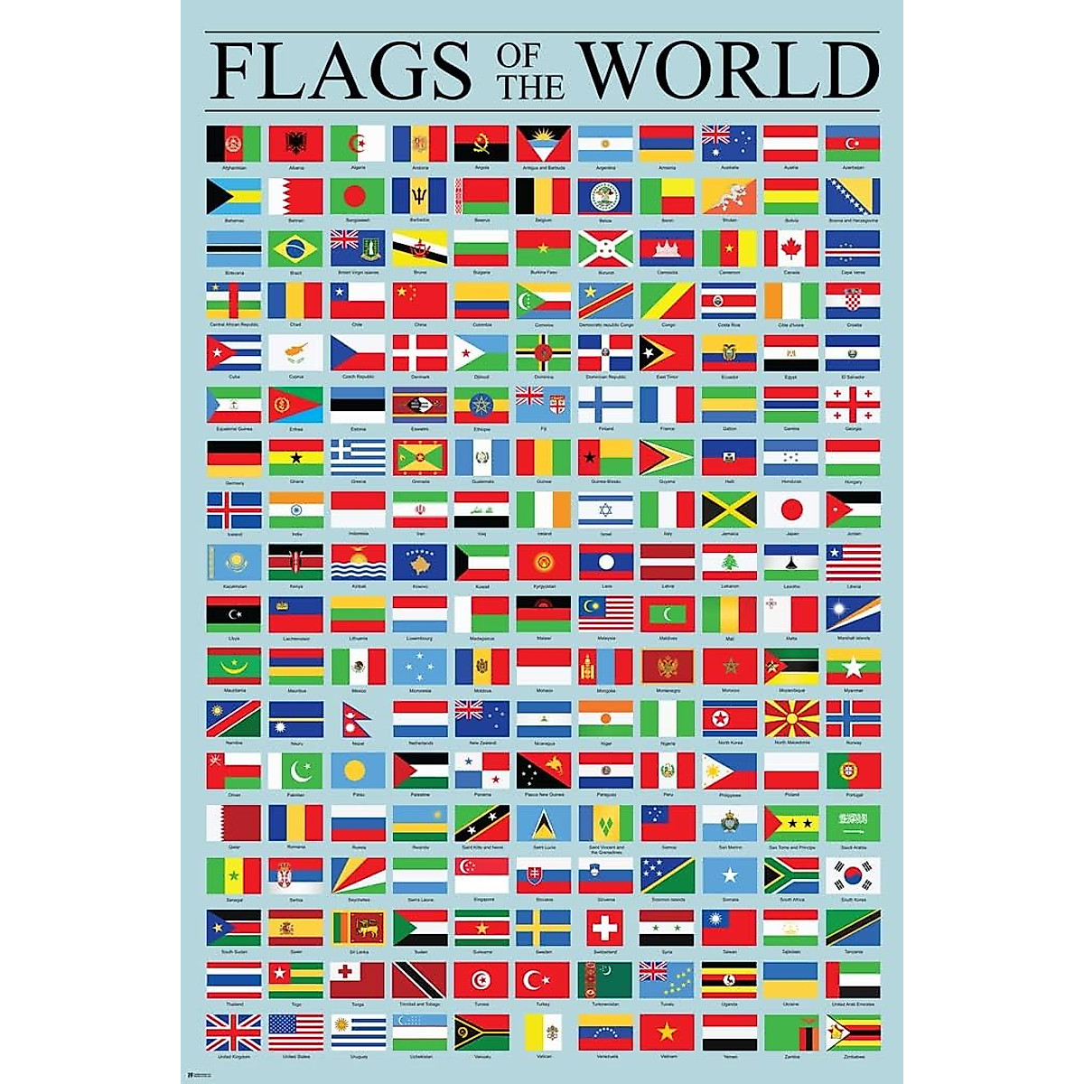 Flags of The World Classroom Reference Chart National Countries Country Symbol Educational Teacher Learning Homeschool Display Supplies Teaching Aide Cool Wall Decor Art Print Poster 12x18