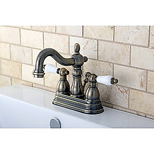 Kingston Brass KB1603PL 4 in. Centerset Bathroom Faucet, Antique Brass,4-Inch Center