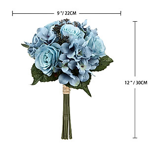 Cream Hydrangea Artificial Flowers 12" Silk Hydrangea Flowers Bouquet Fake Cream Hydrangea Flowers for Wedding Centerpieces DIY Floral Decor Bridal Bouquet - Cream Hydrangea 1 Pack