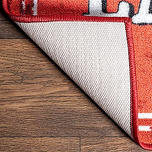 nuLOOM Graphic Machine Washable Area Rug, 20" x 59", Red