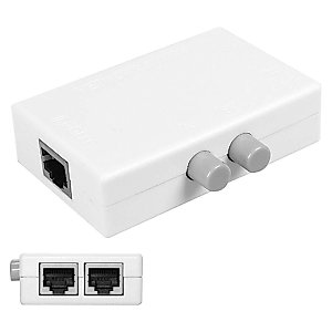 JSER UTP STP 2 in 1 Out 2 Ports RJ45 LAN CAT6 CAT5E Network Switch Selector Internal External Networking Switcher Splitter Box