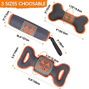 COMFPET Dog Plush Toy Dog Tug Toy for Aggressive Chewer, Dental Cleaning Chew Toys with Squeaker for Boredom, Outdoor Toy for Small Medium Large Dogs(Handles)