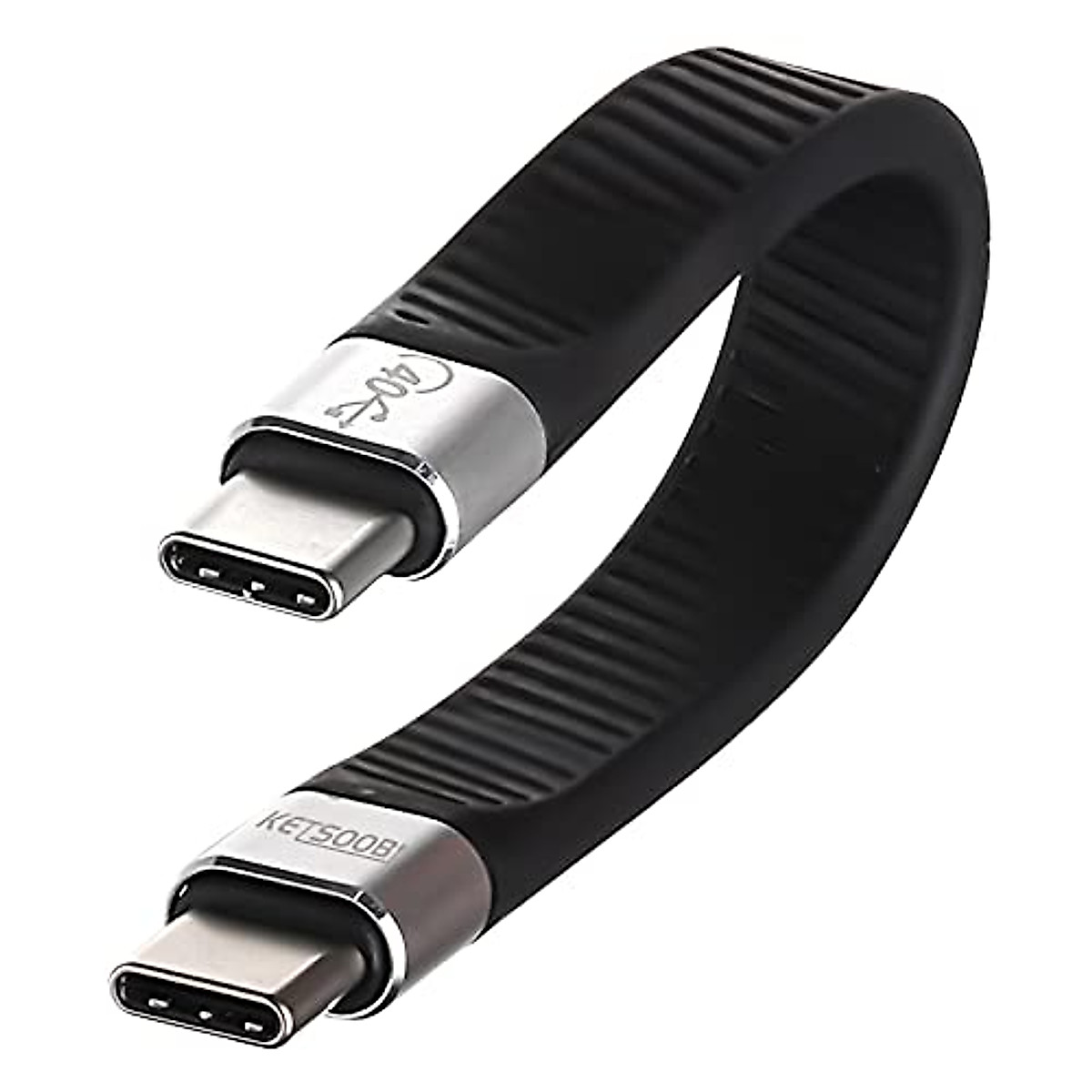 KETSOOBI Short USB 4 Cable, [5inch] Thunderbolt 4 with 40Gbps Data Transfer 100W PD Fast Charging 8K@60Hz, Compatible for iPhone 16 Pro Max, External SSD, Docking, eGPU Laptop
