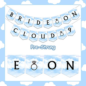 Sursurprise Bride on Cloud 9 Banner, On Cloud Nine Bridal Shower Decorations, The Bride is on Cloud 9 Bachelorette Engagement Wedding Party Supplies