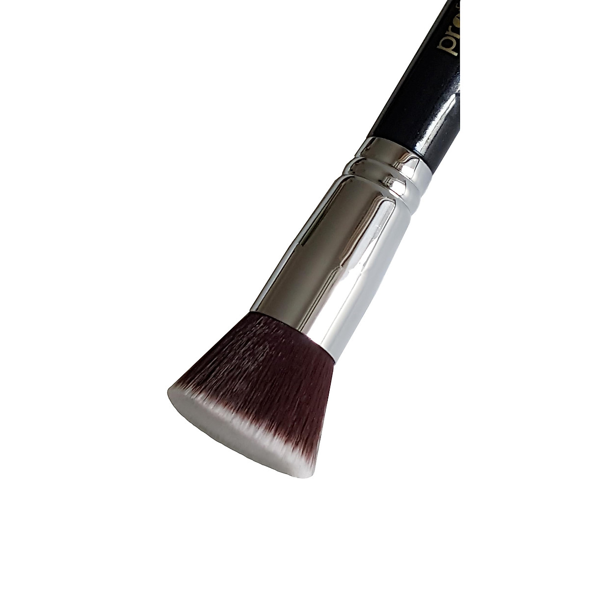 Mypreface Synthetic Blush and Bronzer Brush - Angled Kabuki Makeup Brush: Premium Foundation Brush Perfect for Face Contouring and Highlighting with Creams and Powders (Black)