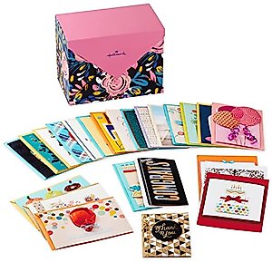 Hallmark Pack of 24 Handmade Assorted Boxed Greeting Cards, Modern Floral—Birthday, Baby Shower, Wedding, Sympathy, Thinking of You, Thank You Cards