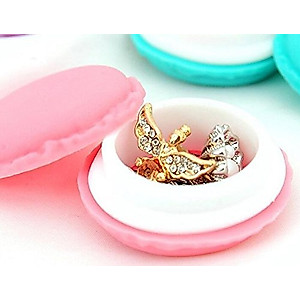 VNDEFUL 6PCS Colorful Lovely Mini Macarons Portable Travel Storage Box Case Jewellery Organizer Earring Ring Necklace Cosmetic Pill Container