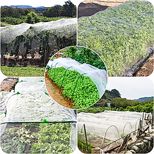 Garden Netting Kit, 10x30 Ft Pest Barrier Bird Ultra Fine Mesh Netting with 6Sets Garden Hoops & 36 Clips for Raised Beds, Garden Plants Net Protection for Vegetable Fruit Flowers Greenhouse Row Cover