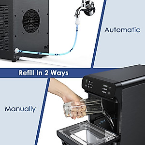 Oraimo 33 lbs/Day Countertop Nugget Ice Maker with LED Display, Self-Cleaning, and Auto Water Refill