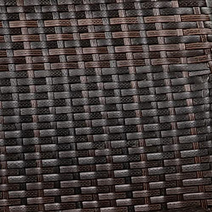 Flash Furniture Ethan Commercial Grade Patio Chair, All Weather PE Rattan Wicker Stacking Patio Dining Chair, Espresso