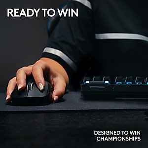 Logitech G PRO X TKL LIGHTSPEED Wireless Gaming Keyboard, Ultra-Portable Tenkeyless Design, LIGHTSYNC RGB, PBT keycaps, Linear Switches (GX Red) - Black