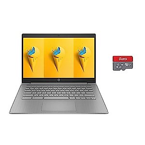 HP HD 14" Chromebook Laptop for Student and Business, Intel Celeron Processor N4120, 4GB RAM 96GB Storage(64GB eMMC + 5ave 32GB Flash Memory), Wi-Fi, Bluetooth, HDMI, Chrome Os, Modern Gray