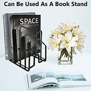 Cutting Board Organizer, Chopping Board Holder Stand Pot Lid Storage Rack for Kitchen Countertop Cabinet Flat Steel 4.92" x 5.71" x 8.47" (Black)