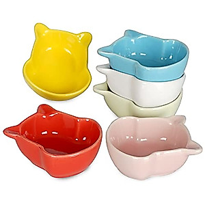 HSOFBLUES Bear Dipping Bowls for Soy Sauces, Salsa Dressings, Multi-color, Soy Sauce Dishes Set of 6