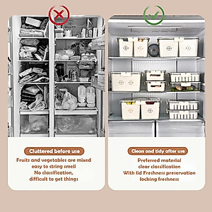 RUDINO,Fridge Organizer,Fridge Storage,Fridge Organizers And Storage Clear,Fridge Organization,Fridge Storage Containers,Stackable With Lid For Fruit,Refrigerator Tissue,Vegetables,Food And Beverages.