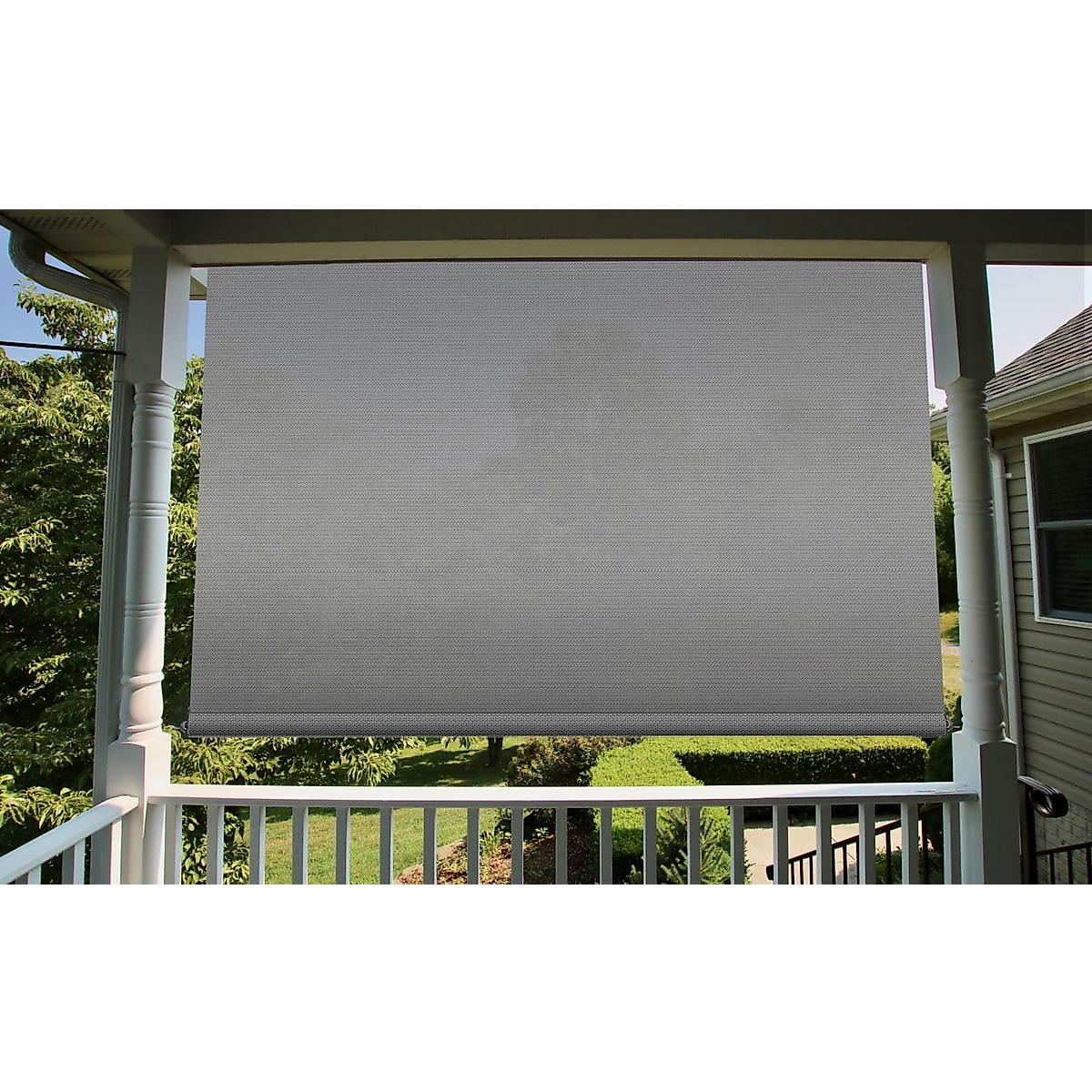Patio Paradise Shades Roll Up Outdoor 8'Wx6'H Roller Shade Exterior Patio Blinds for Outside Porch Deck Balcony Pergola Carport, Light Grey