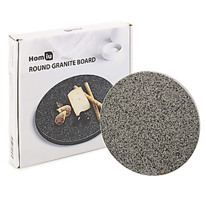Homiu Granite Chopping Board Round Approximately 26 x 26 x 2.5 Centimetres Easy Clean Hard-Wearing Speckle Finish Chop and Dishwasher Safe