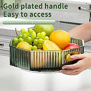 Pikanunu Fruit bowl Clear fruit bowl for kitchen counter fruit basket service bowl Fruit bowl, suitable for fruit and vegetables, jewelry, small items and other functional storage trays(green)