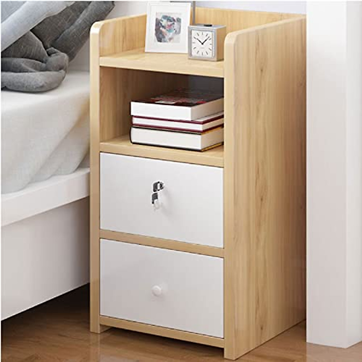 HIGOH Bedside Table Creative Modern Wooden Coffee Table Bedside Table Bedside Table Home Coffee Table Bedside Table Bedroom Storage Furniture