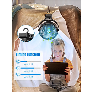 FRIZCOL 12000mAh 8 Inch Portable Clip On Fan,Battery Operated Camping Fan with lights and Remote, USB Fan Small Desk Fan Personal Quiet Fan for Office Stroller Bedroom and Camping