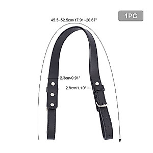 WADORN Leather Purse Strap Replacement, 17.9 Inch Adjustable Handbag Handles Strap Cowhide Leather Bag Handles DIY Bag Purse Making Accessories for Satchel Tote Crossbody Bag, Black