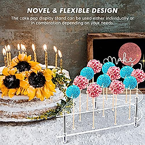 NiHome Cake Pop Stand Non Sticking Out, 24 Holes Acrylic Cake Pop Holder, Lollipop Cakepopsical Stand for Wedding Birthday Party Celebration, Heart Shaped