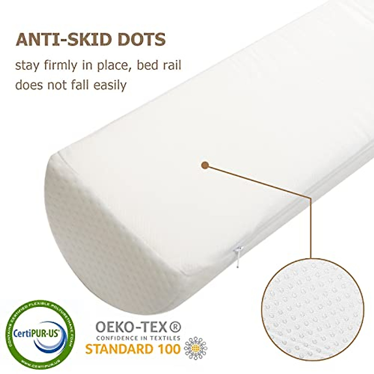 YIHATA Bed Bumpers for Toddlers 1 Pack Bed Rail for Toddlers Foam Safety Bed Guard Rail for Kids with Non-Slip Water Resistant and Washable Cover Bed Bumper for Twin, Queen, King, Full Bed